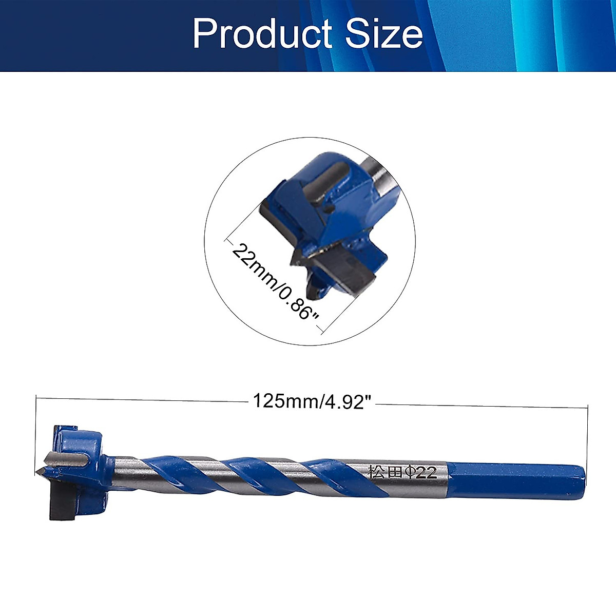 Hegebeck Forstner Drill Bits 7/8" Woodworking Hole Saw Boring Drill Bits Carbide Wood Drilling Cutter with 1/3inch Hex Handle for Wood Plastic Plywood 1 Pcs