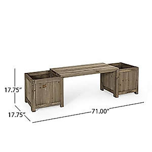 Christopher Knight Home Elina Planter Bench, Gray