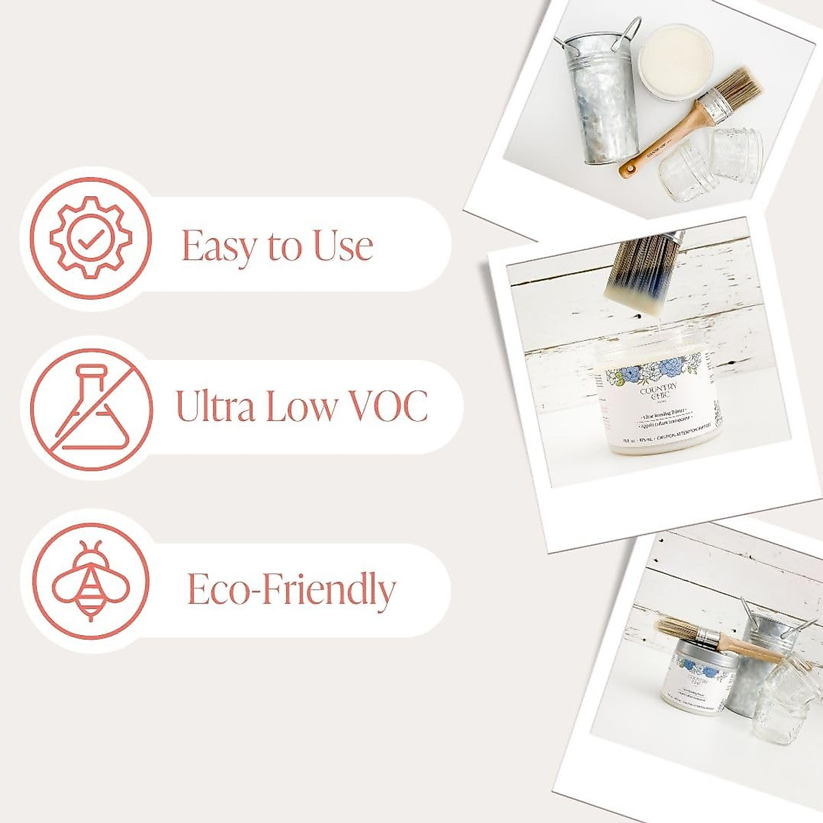 Clear Bonding Primer - Chalk Style Furniture Paint Surface Prep Clear Primer Base Coat - Adhesive Furniture & Decor Primer for Laminate, Glass, Metal, Oil-Based Paint or Stain - Pint (16 oz)