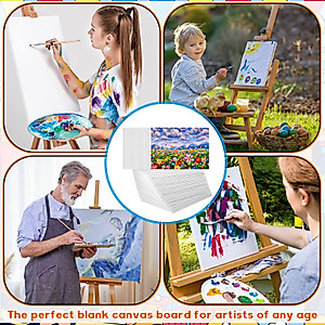 60 Pcs Canvases for Painting 5 x 7 Inch Stretched White Blank Cotton Canvas Panel Boards Bulk Flat Canvas Boards for Acrylic Oil Tempera Metallic Neon Painting Crafts