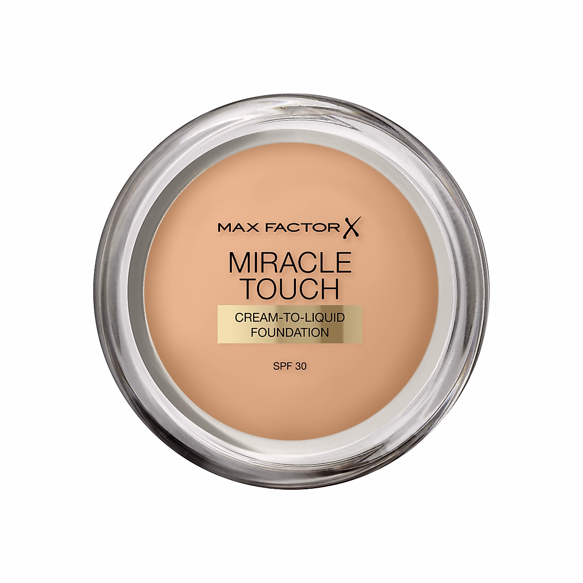 Max Factor Miracle Touch Foundation, New and Improved Formula, SPF 30 and Hyaluronic Acid, 60 Sand