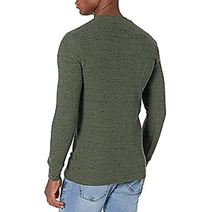 Amazon Essentials Henley Long Sleeve Shirts for Men, Regular-Fit Waffle, Olive Heather, Medium