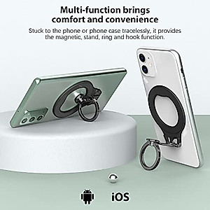 Nillkin Phone Grip (SnapGrip), Metal Phone Ring Holder Stand, Adjustable Kickstand, Adhesive Phone Gripper for Back of Phone S22 Ultra, S22, S21, for iPhone 13 Pro,Pixel 6/6A - (Classic Black)