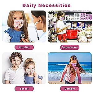 IGINOA Kids Face Mask 3 Ply Layer Safty Breathable Fabric for Girls and Boys (50 Pack)
