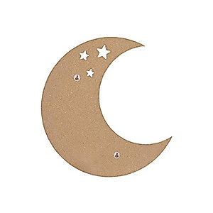 Pinboard Moon Shaped Wall Decor - Cork Board with 6 Pushpins - Bulletin Board Display,School or Classroom Home Decor