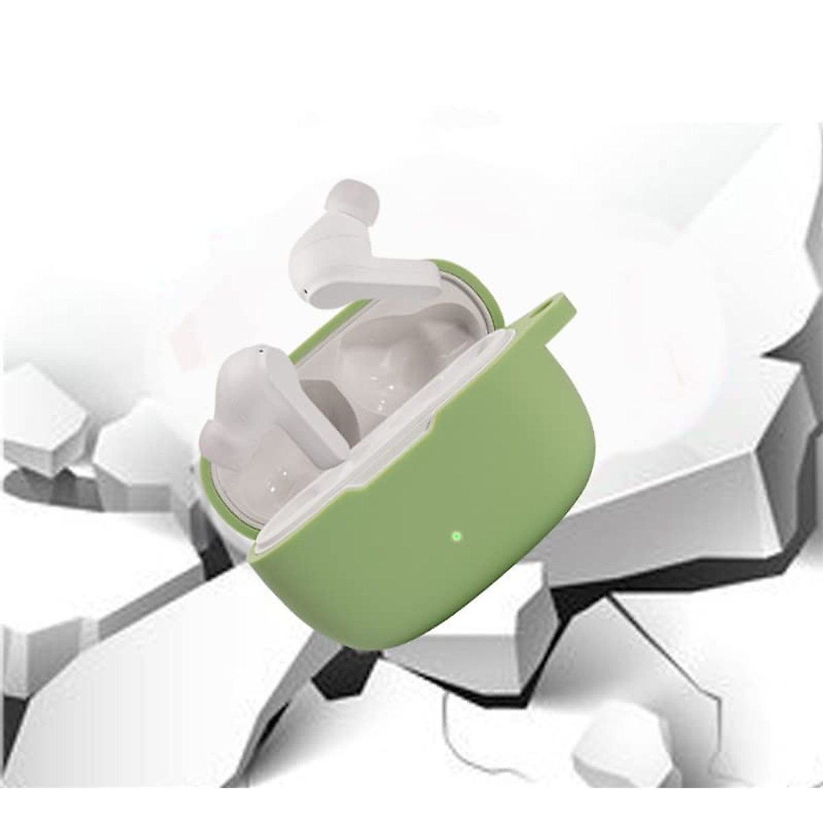 Case for JBL Vibe Beam , Silicone Case for JBL Vibe Beam Case , Shock-Proof , Water-Proof , Anti-Fall Protective Cover for JBL Beam Earbuds Case Cover with Keychain (Black)