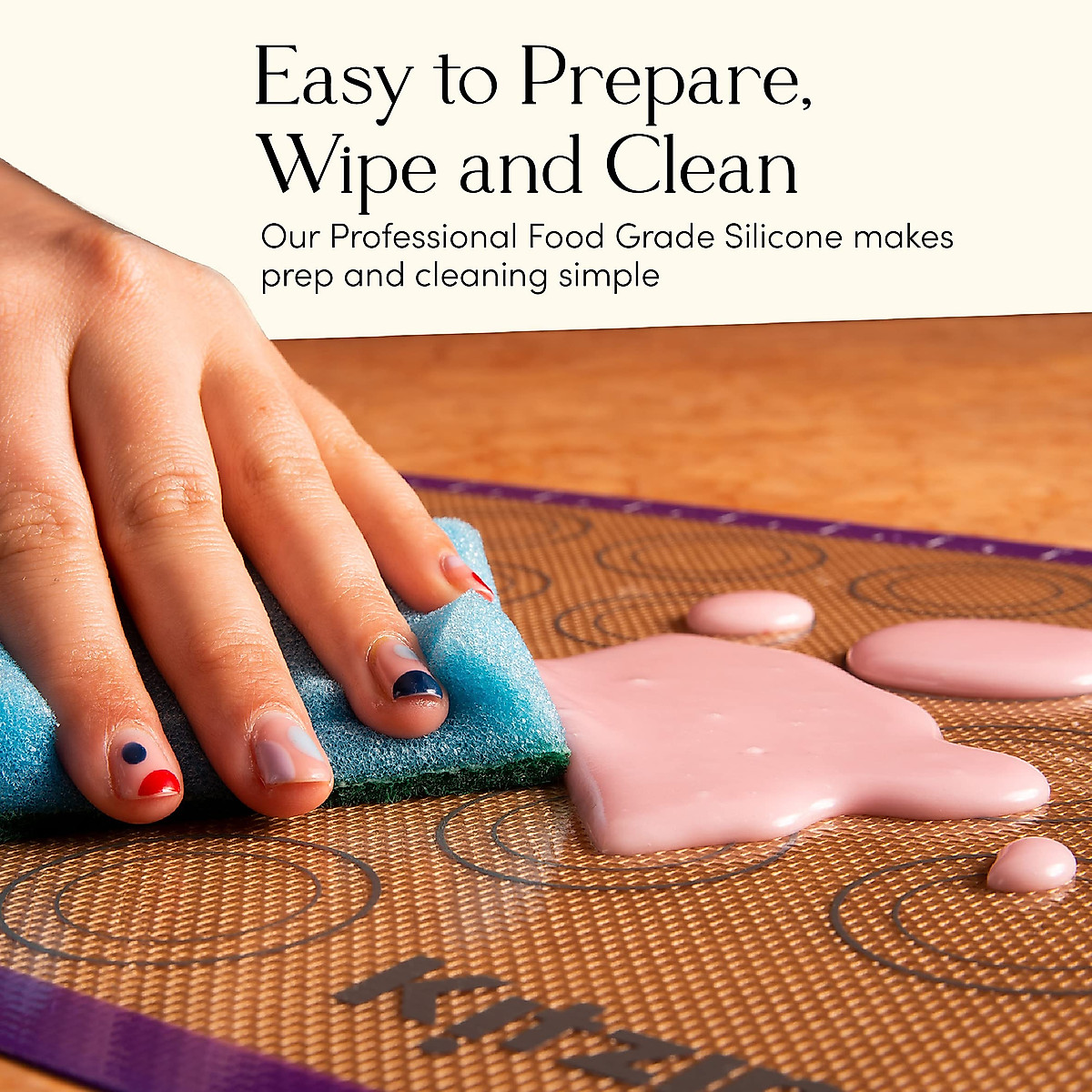 Kitzini Macaron Silicone Baking Mats. 2 Half Macaron Mats. BPA-Free Cookie Sheet. Non Stick Macaron Baking Mat. Professional Grade Silicon Baking Mat. Perfect for Macarons, Macaroons, Pastry & Cookies