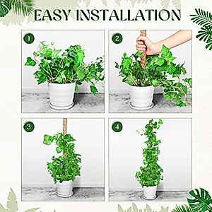 Byjogger Moss Pole, Moss Pole for Plants Monstera, 45'' Moss Poles for Climbing Plants, Monstera Moss Pole, Plant Support for Indoor Plants, Bendable Moss Pole for Plants Growth(1 Pcs)