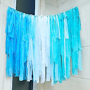 50pcs Teal Streamers Party Decorations Streamer Backdrop 24 Colors Fringe Backdrop for Parties Mermaid Blue Under The Sea Birthday Party Decorations Ocean Theme Baby Shower Plastic Strips Streamers