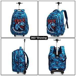 Jasminestar Rolling Backpack for Girls 18inch with Lunch Bag and Pencil Case, Lightweight School Bookbags for Boys and Girls