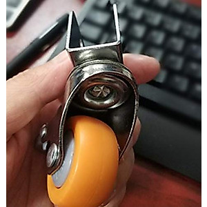 Small Furniture Caster Wheels,360° Swivel Wheels,1.5inch Moving Castor Wheels,Baby Carriage Caster,38mm PA Nylon Caster,with U-Shaped Bracket,Load 75KG,4Pcs,Yellow (Color : Brake+Universal, Size : 2