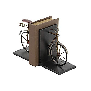 Deco 79 Metal Bike Bookends, Set of 2 6"W, 9"H, Black