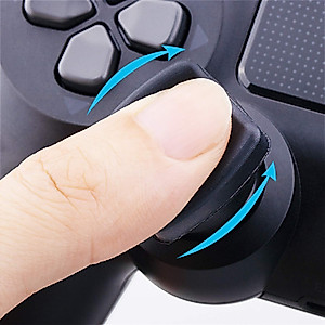 YoRHa Thumb FIT High-Rise Thumbstick Grips Joystick Cap Cover (Black) 2 Units for PlayStation 4 (PS4)/Dualshock 4 Controller