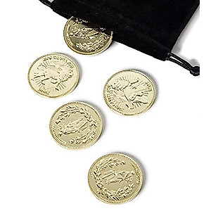 MAYLORCOS Gold Plated Coin for Decoration or Role Play 5pcs (One Size)