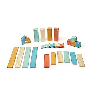 24 Piece Tegu Magnetic Wooden Block Set, Sunset, 1-99 years old