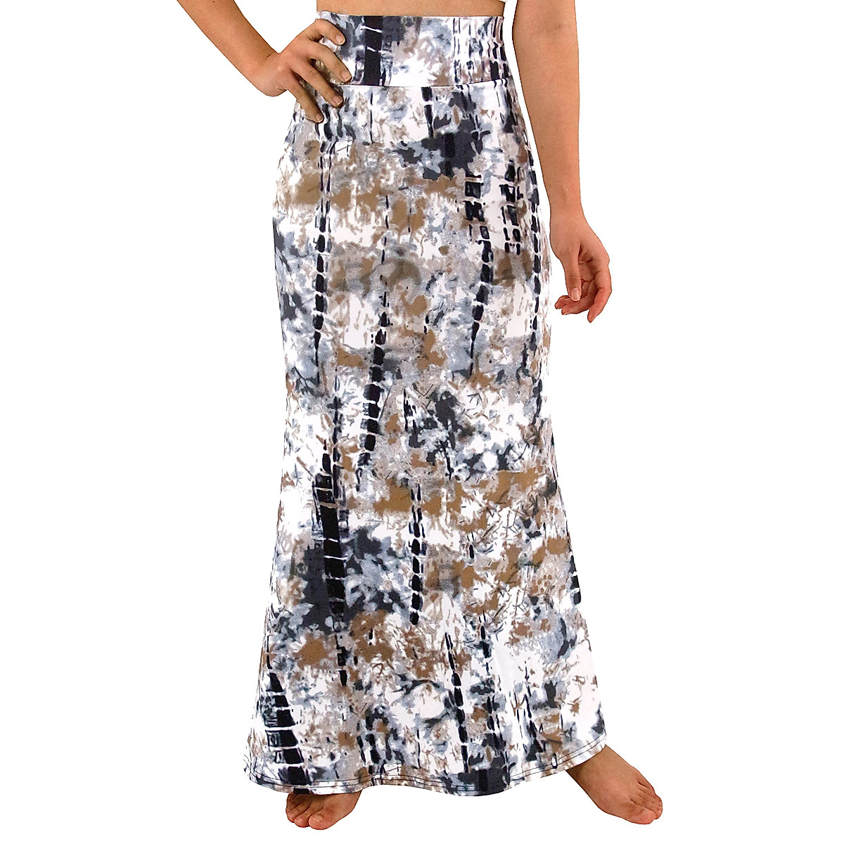 Women Fashion Summer Printed High Waisted Beach Maxi Skirts Long Skirt(Landscape Painting), M