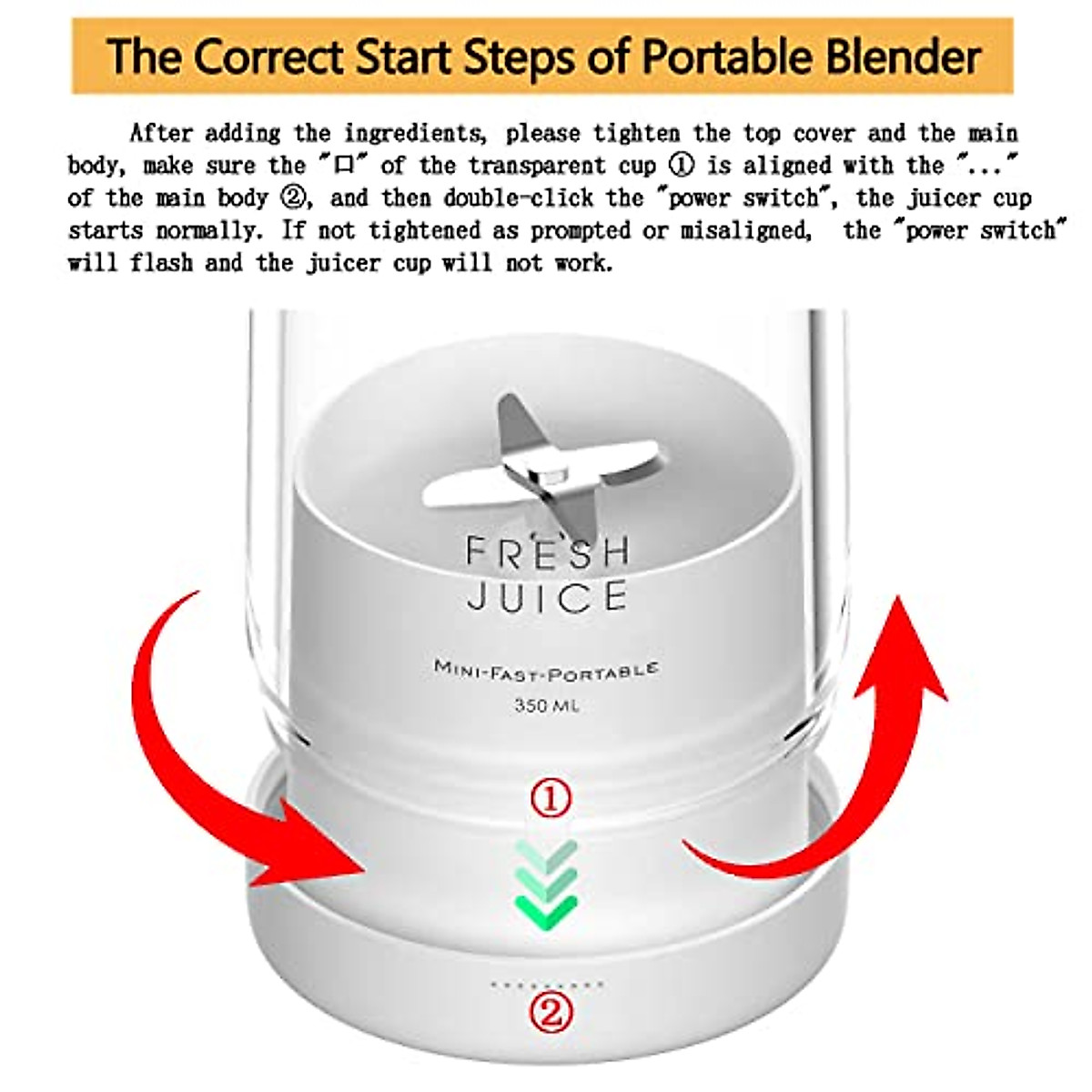 OTPEIR Personal Size Blender, Portable Blender, Battery Powered USB Blender (Pink)