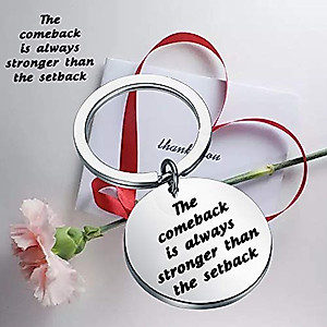 BAUNA Sobriety Keychain Addiction Recovery Jewelry Comeback Key Ring