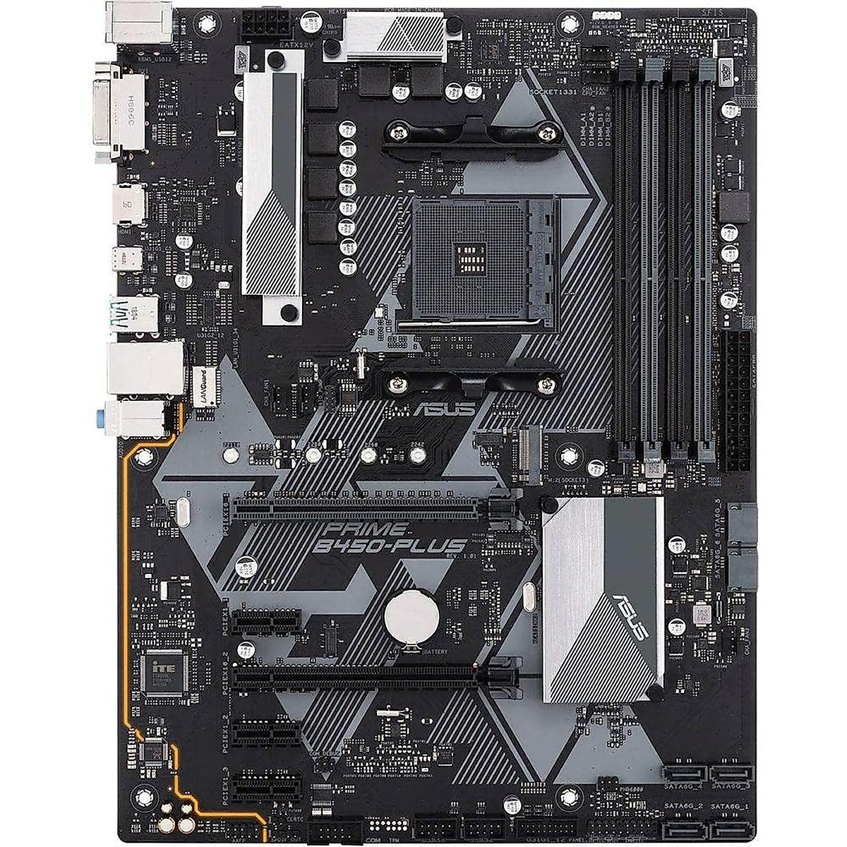 Asus Prime B450-Plus Motherboard Socket AM4 (ATX, AMD AM4, DDR4 Memory, Native M.2, USB 3.1 Gen 2)