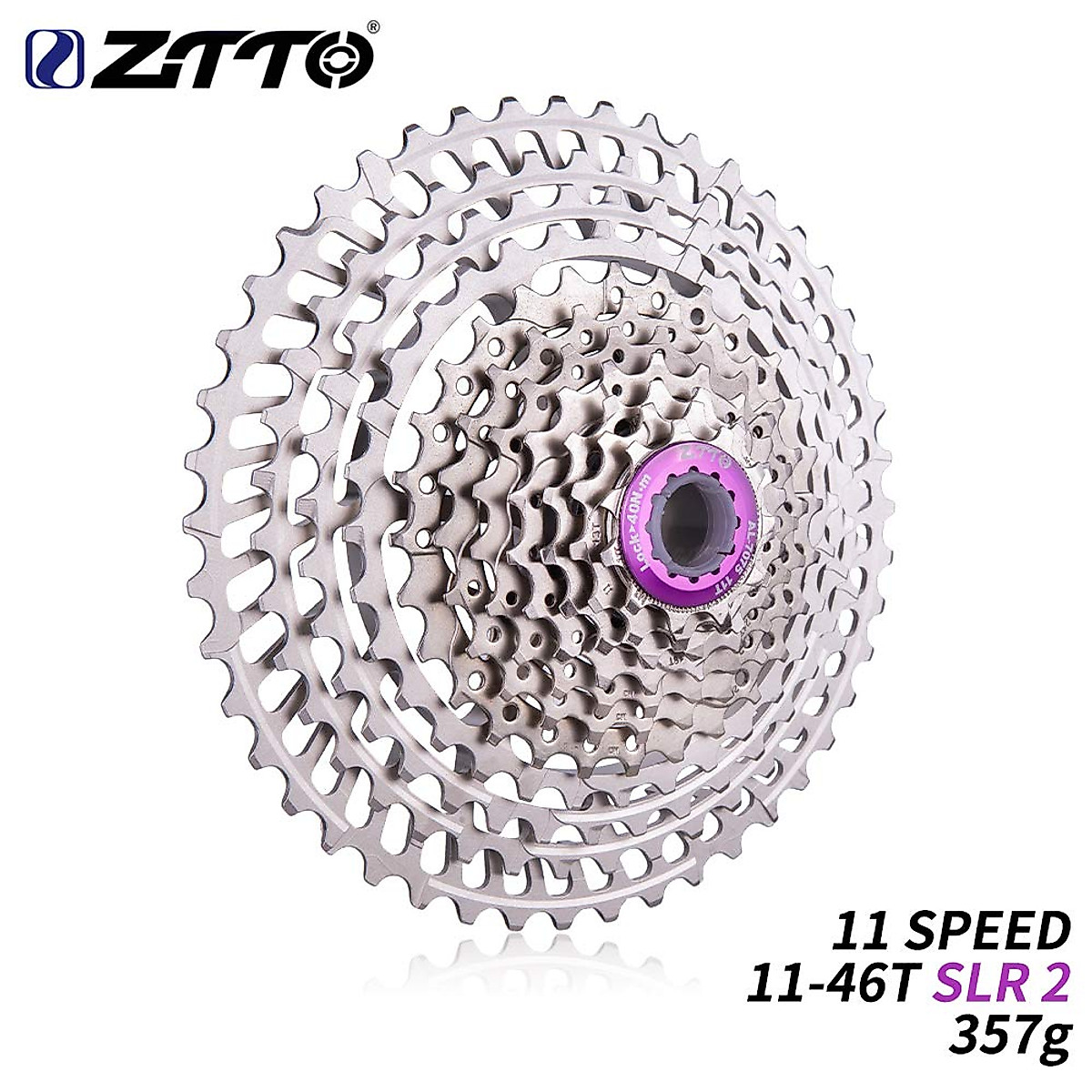 ZTTO SLR Lightweight Wide-Ratio Cassettes for 10 Speed 11 Speed 12 Speed Mountain Bikes (11 Speed 11-46t)