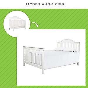 Full Size Conversion Kit Bed Rails for Davinci Jayden 4-in-1 Crib (White)