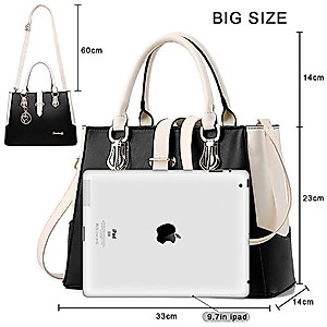 Purses and Handbags for Women Tote Shoulder Crossbody Bags with Long Strap Detachable Black Medium