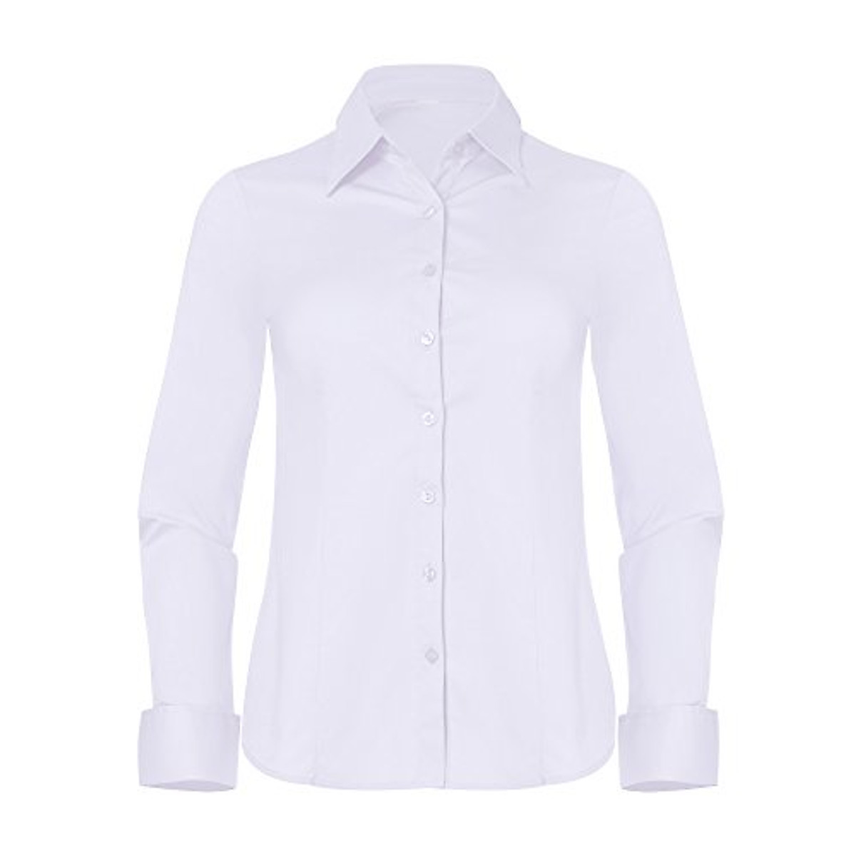 PIER 17 Button Down Shirts for Women, Tailored Long Sleeve Casual Business Professional Office Work Collared Dress Blouse New White