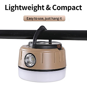 BY-J Mini LED Camping Light, USB Rechargeable Portable Waterproof Tent Light, Lightweight Floodlight Multi-Functional Lighting Flashlight Lanterns for Emergency Situations Army Green