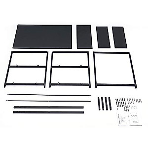 ivinta Computer Desk with Shelves, Office Desk for Living Room,Small Desk with Storage Space, Home Office Desks, Vanity Desk with Gold Legs PC Laptop Table (Black, 55")