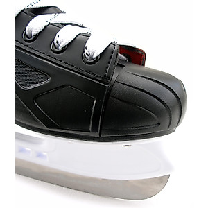 Botas - ATTACK 191 - Men's Ice Hockey Skates | Made in Europe (Czech Republic) | Color: Black/Red/White, Men's 12