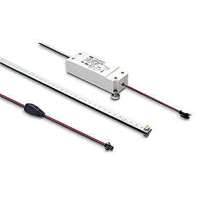 jimwhen 2x2 FT LED Magnetic Retrofit Kit,2FT LED Troffer Retrofit Kit,27W,Daylight White 5000K,0-10V Dimmable,T8 T10 T12 Fluorescent Replacement LED Light Strip,Quick Easy Install