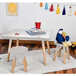 ACEssentials Kids Dipped Table and Stool Set, Gray