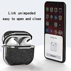 OLLSA AirPods Pro Case Cover Black Hard Shell Keychain Accessory Support Apple Airpod Pro 2019 Wireless Charging Case iPods Pro Case Men & Boys [Front LED Visible], 1.96*2.56*0.98 inch (ef-068)