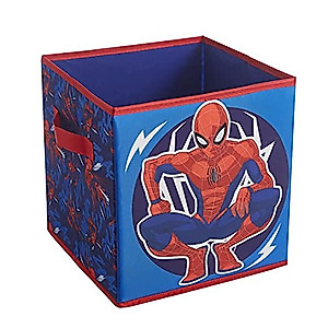 Marvel Spiderman Glow in The Dark Collapsible Storage Cubes, Set of 2, 10"x10"