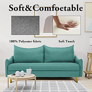 Hdxdkog Loveseat Sofa, 67'' Mid Century Modern Small Love Seat for Small Space, Upholstered 2 Seater Sofa Comfy Couch Furniture for Living Room, Bedroom Apartment (Green)