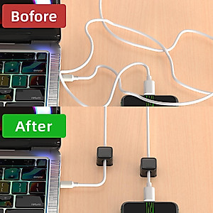 8 Pack Magnetic Cord Organizer, Cable Smooth Adjustable Easy Secure Cable Management, Wire Holder Keeper Organizer, Hide Or Organize Phone USB Charger Cable for Home,Office,Car,Desk,Nightstand