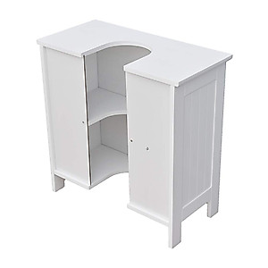 FCH Pedestal Sink, Storage Cabinets with Two Doors and Adjustable Shelves Under Sink Organizer Bathroom Vanity Storage White