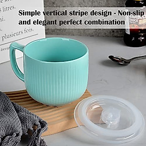 ZEBERBO Soup Bowls, 32 Ounce Soup Bowl with Handles, 2packs 5 inch Jumbo Soup Mug with Handle/Lid, Cereal Bowl for Oatmeal, Gumbo, Salad, Ceramic Soup Cup, Microwave & Oven Safe