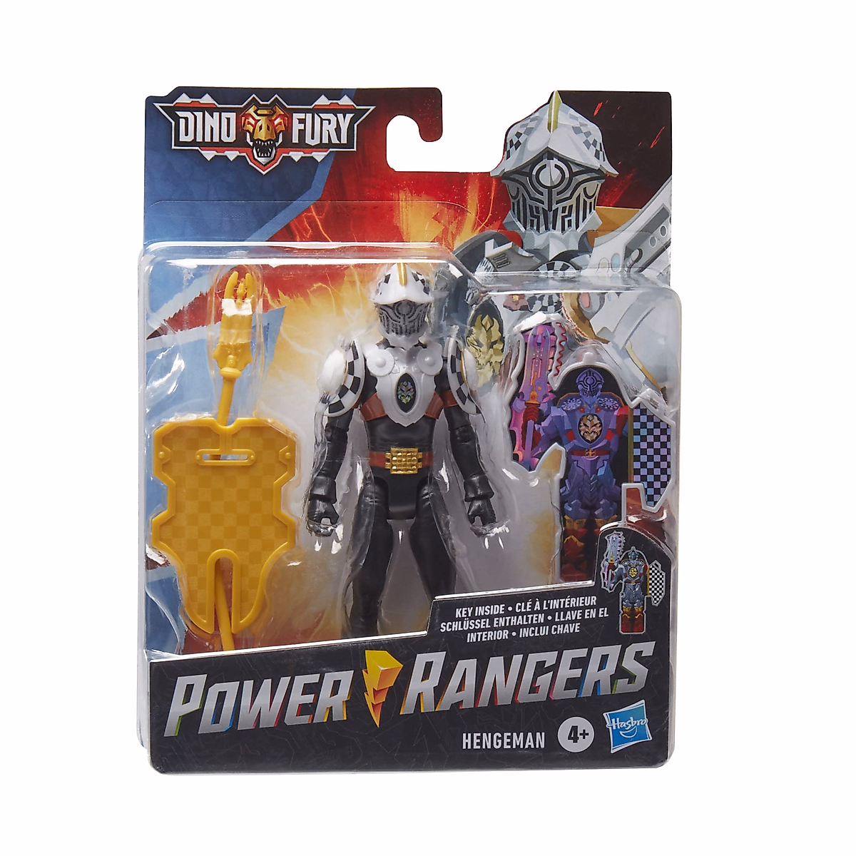 Power Rangers Dino Fury 6-Inch Hengeman Figure with Key & Accessory, Ages 4+