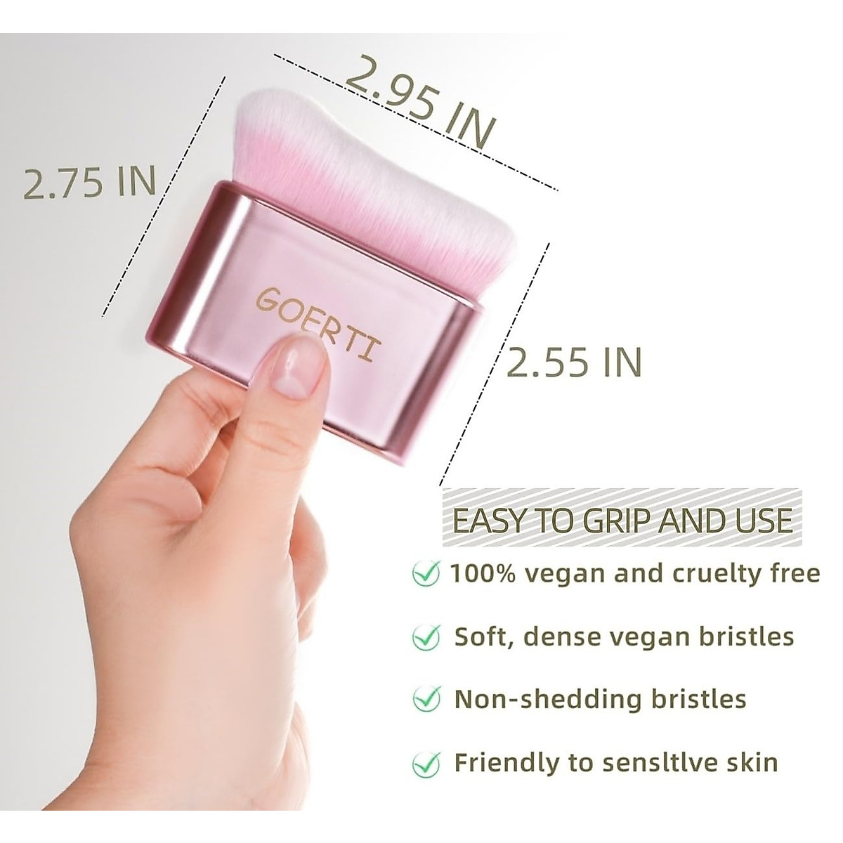 Self Tanner Brush - Kabuki Brush for Body, High Density Professional Face Body Kabuki, Powder, Foundation, Bronze, Shimmer, Self Tanner Brush for Blending Liquid Cream Tanning Mousse Applicator