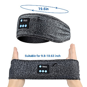 Sleep Headphone Headband Wireless Music Cozy Band with HD Speakers Handsfree Microphone for Sports, Gifts (2022 Upgraded Version)