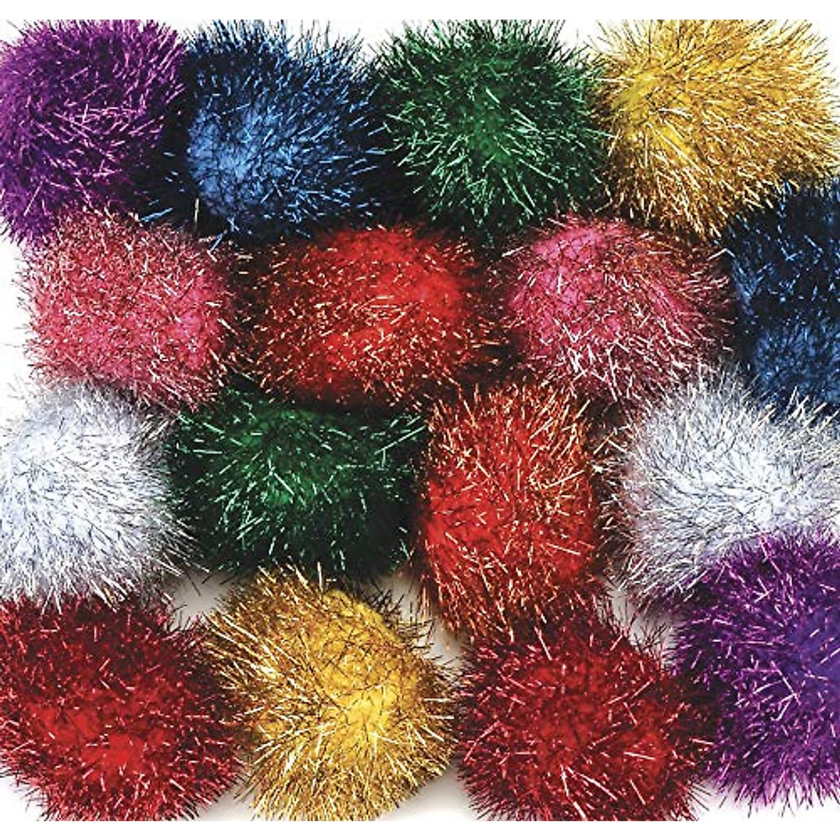 CHENILLE KRAFT 1 INCH GLITTER POMS - 40 PACK