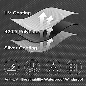 JUNKOGO Patio Cantilever Umbrella Cover, Outdoor Waterproof Parasol Cover Offset Banana Style, Fit 9ft to 12ft Cantilever Offset Umbrella with Push Rod. Rain, Wind, Dust, Snow Protection. (Black)