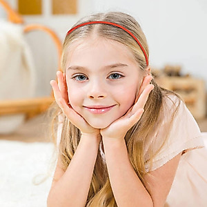 Lawie 20 Pack Colorful Plain Blank Cloth Satin Fabric Covered Slim Thin Hard Metal Headband Simple Skinny Wire Hair band Elastic Hair Hoop Holder Clasp Tiara Crown Craft DIY Accessories for Women