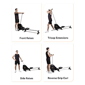 UREVO Foldable Rowing Machine Rower,Magnetic Row Machine Folding Exercise Rower with Aluminum Rail, LCD Monitor,8 Level Adjustable Resistance,330 lb Weight Capacity