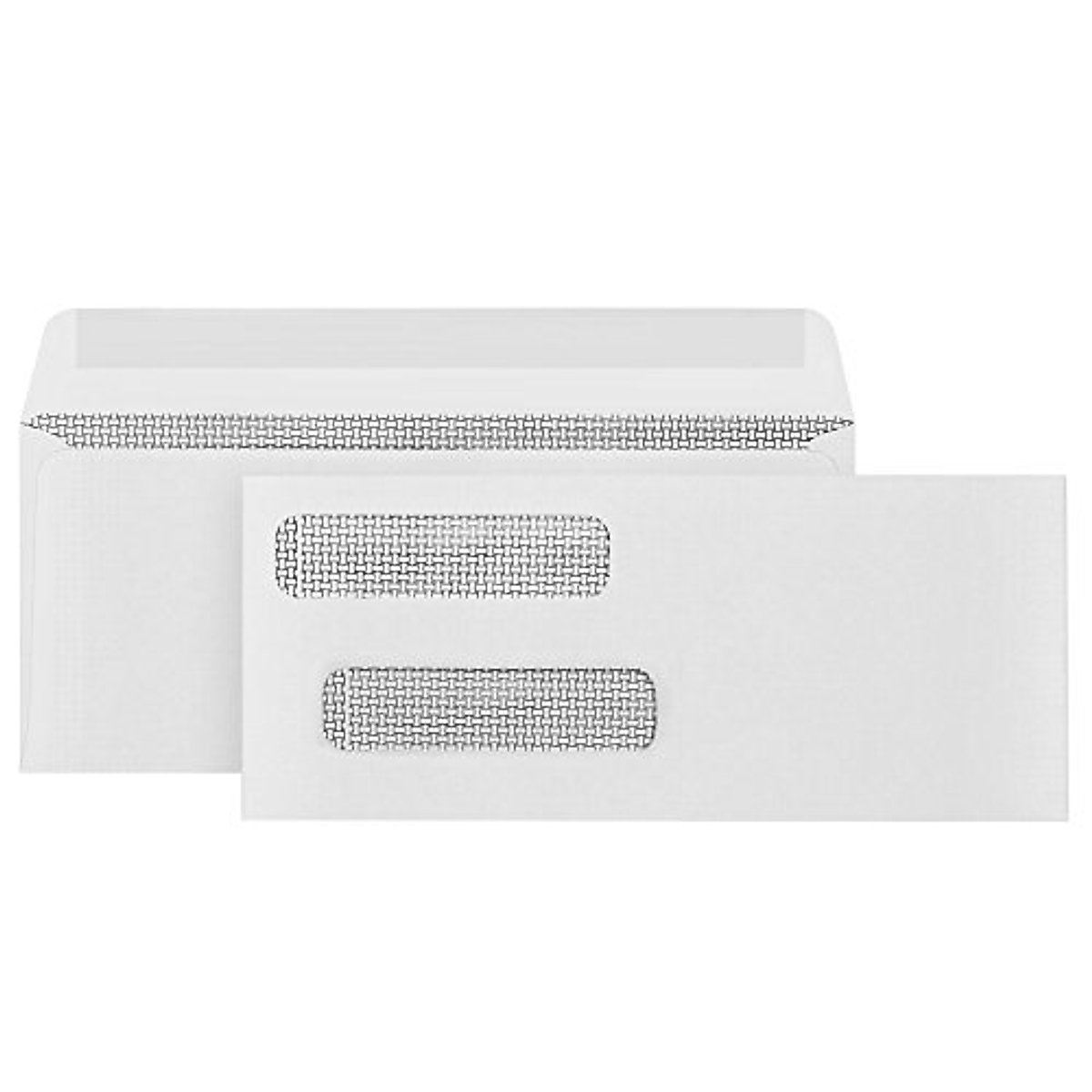 500 #8 Gummed Double Window Security Check Envelopes - Designed for QuickBooks Checks - Computer Printed Checks - Gummed Flap - 3 5/8 X 8 11/16