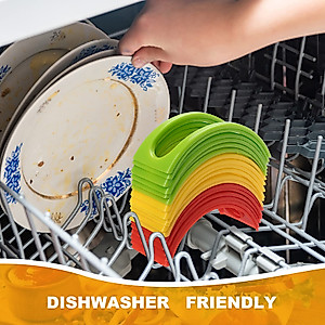 PAGOW 21pcs Taco Holder Stands, Hard Plastic Taco Shell Rack, Non Toxic BPA Free Taco Stand for Tortillas Burritos ( 3 Color: Red, Yellow, Green )