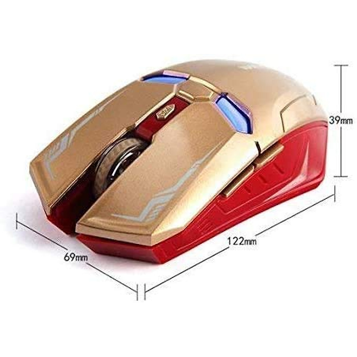 Wireless Mouse, 2.4GHz with USB Receiver, 1200 DPI Portable Optical Computer Mouse for Laptop, PC, Desktop, 5 Buttons - Gold