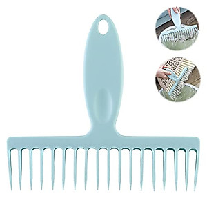 Household Broom Hair Removal Comb Removal Cleaning Tool for Clean The Hair and Dust On The Broom Bathroom Sewer Hair Collectors 2 Pieces, Blue