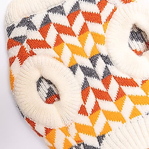 ISPET Knitwear Colorful Dog Sweater Crochet Small Pet Warm Sweatshirt Cold Weather Thickening Yorkie Sweater Vest Puppy Winter Clothes for Small Medium Dogs Cats